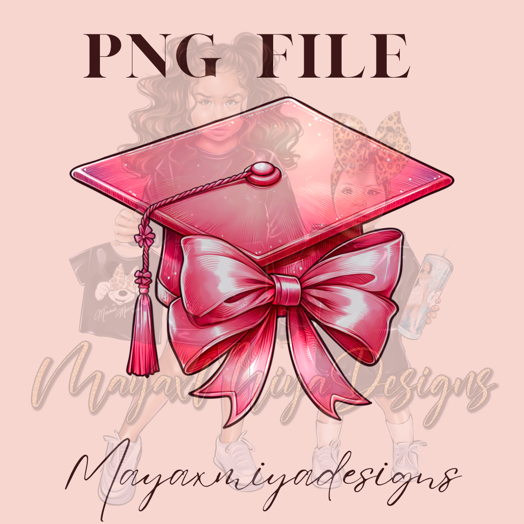 PINK COQUETTE GRAD CAP PNG – MayaxMiyadesigns
